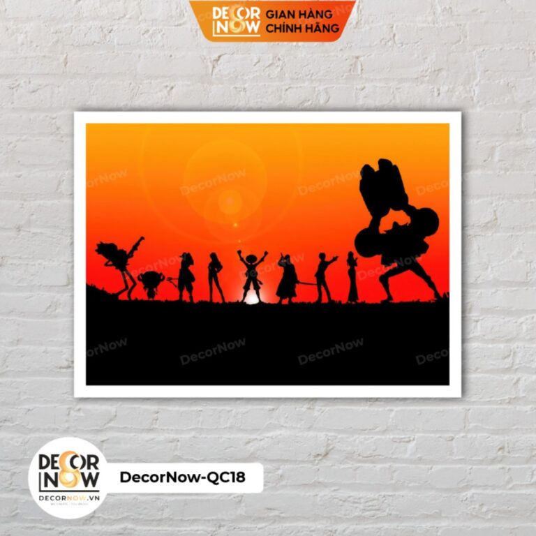 Tranh Bật Đèn, Tranh Quang Chiếu Hoàng Hôn Cùng Băng Mũ Rơm DECORNOW ...